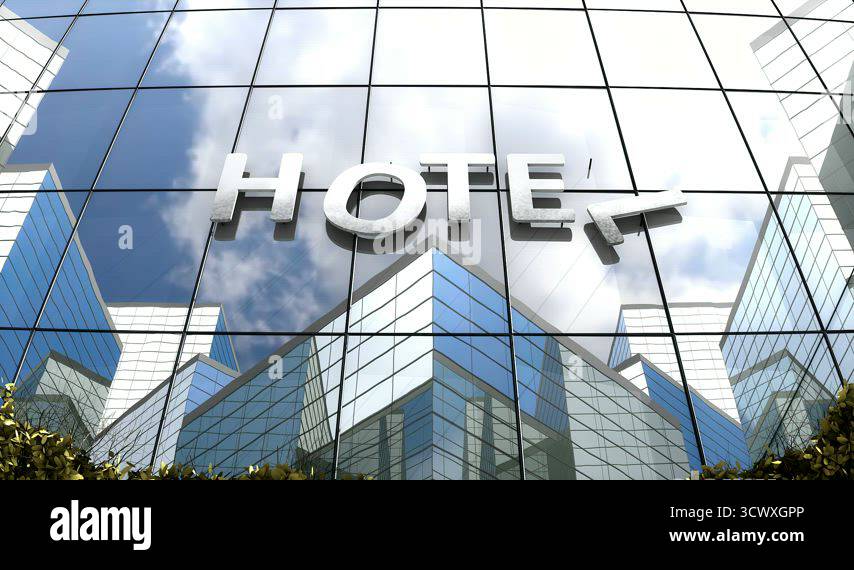 Hotel building, blue sky clouds time-lapse Stock Video Footage - Alamy