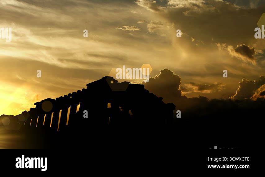 The Parthenon, Greece over sunset, 3d animation Stock Video Footage - Alamy