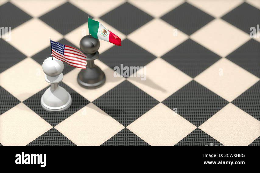 Chess Pawn with country flag, United States, Mexico Stock Video Footage ...