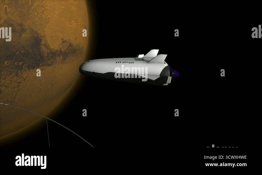 Sci-fi spaceship docking on a space station Stock Video Footage - Alamy
