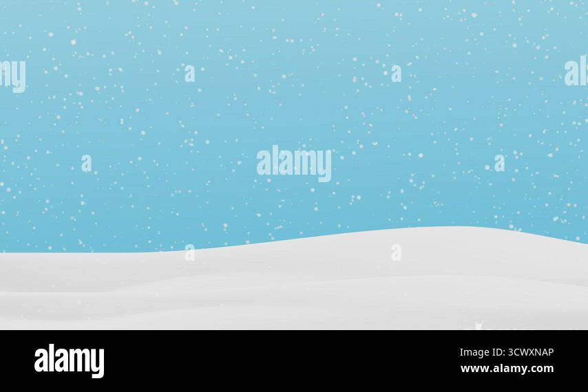Animated Christmas landscape abstract background with snow falling and ...