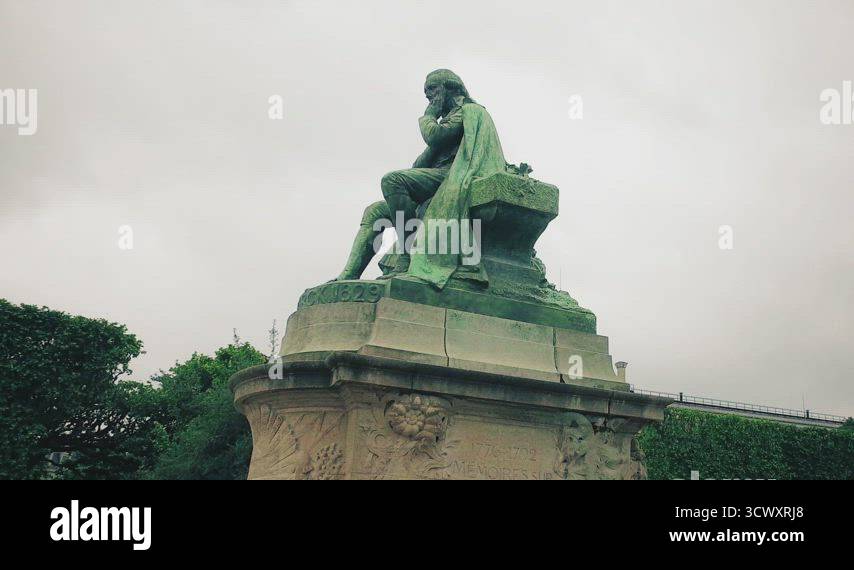 Hyper timelapse of Bronze Statue Jean Baptiste De Monet De Lamarck in ...
