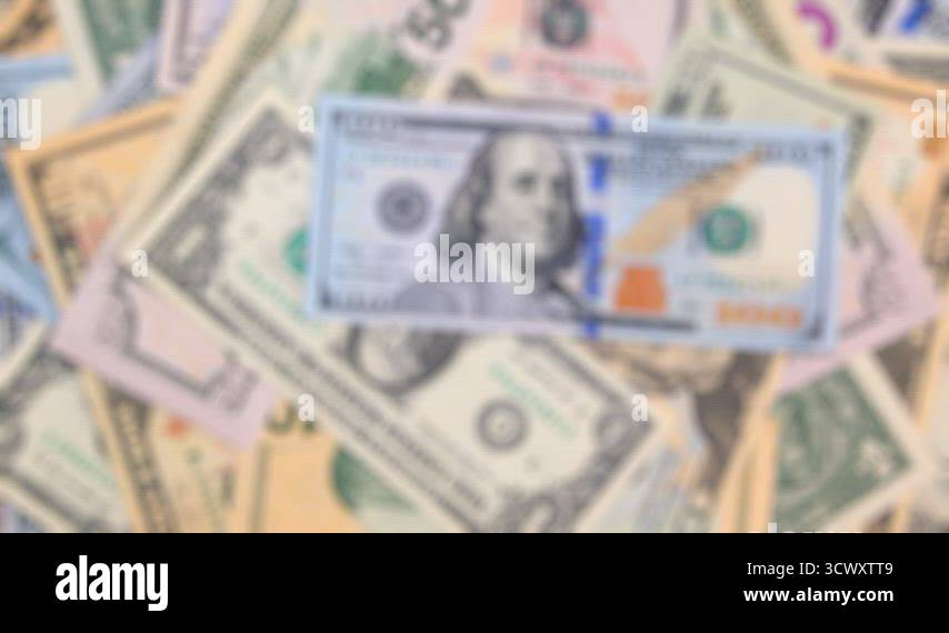 Dollar Money Banknote Increase Overlap Stop Motion Blur Screen ...