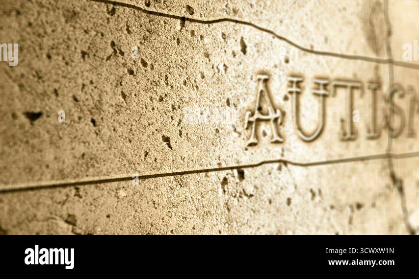 word autism on wall with egyptian alphabet Stock Video Footage - Alamy