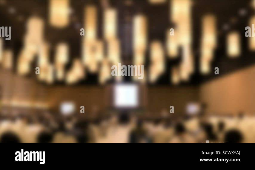 people in modern conference hall interior. Audience in seminar room ...