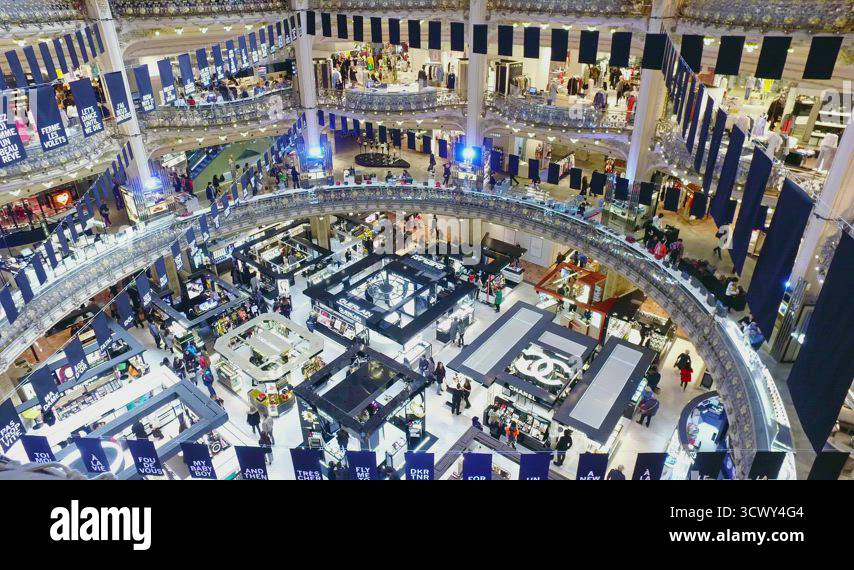 PARIS, FRANCE - CIRCA JUNE 2017: Interior of the famous flagship store ...