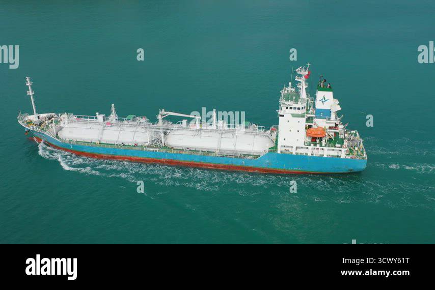 Gas tanker ship designed to transport LPG, LNG or liquefied chemicals ...