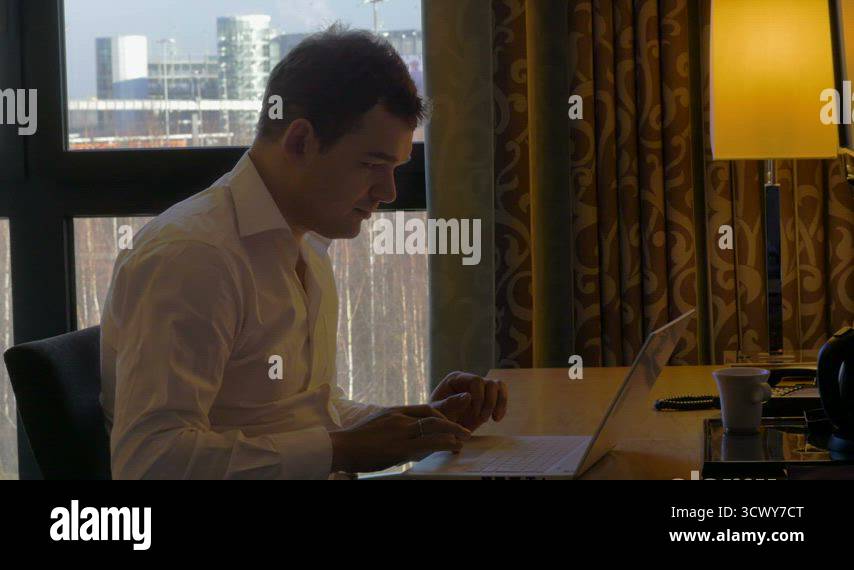 Young businessman working laptop receiving Stock Videos & Footage - HD ...
