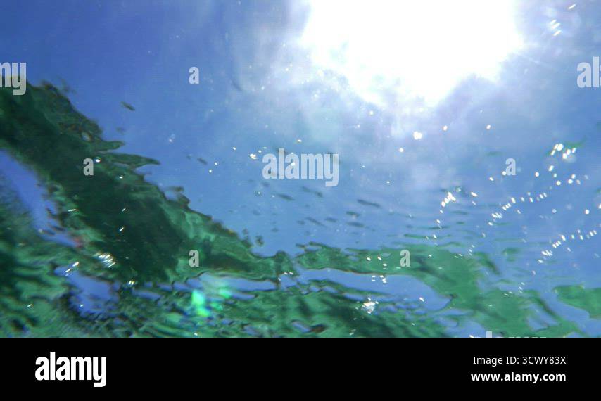 Sun reflection on wavy water surface Stock Video Footage - Alamy