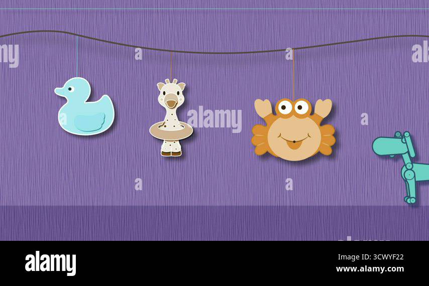 2d cartoon animation of swinging pupets and running dog Stock Video ...