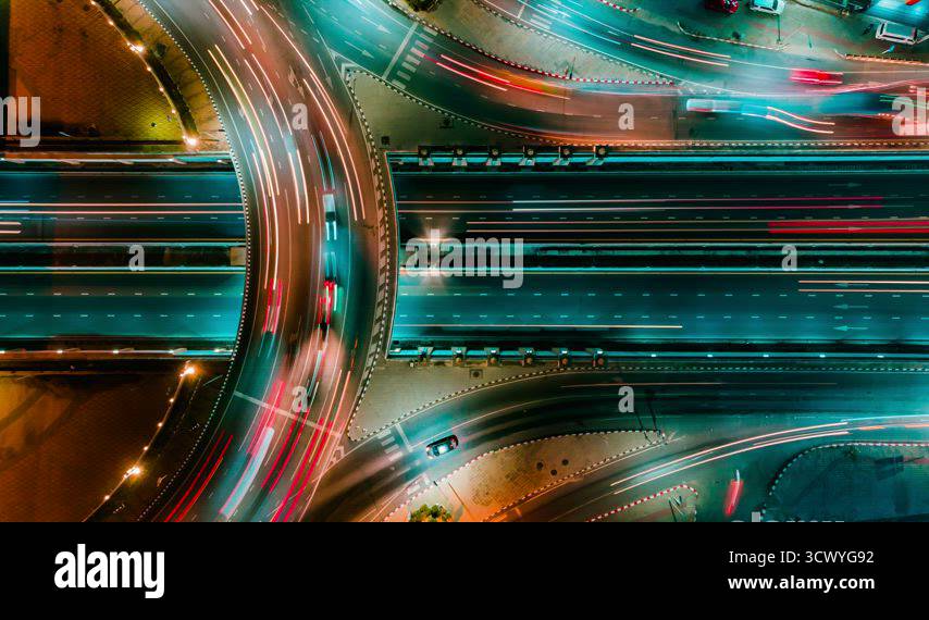 Time lapse expressway top view, Circl Road traffic an important ...