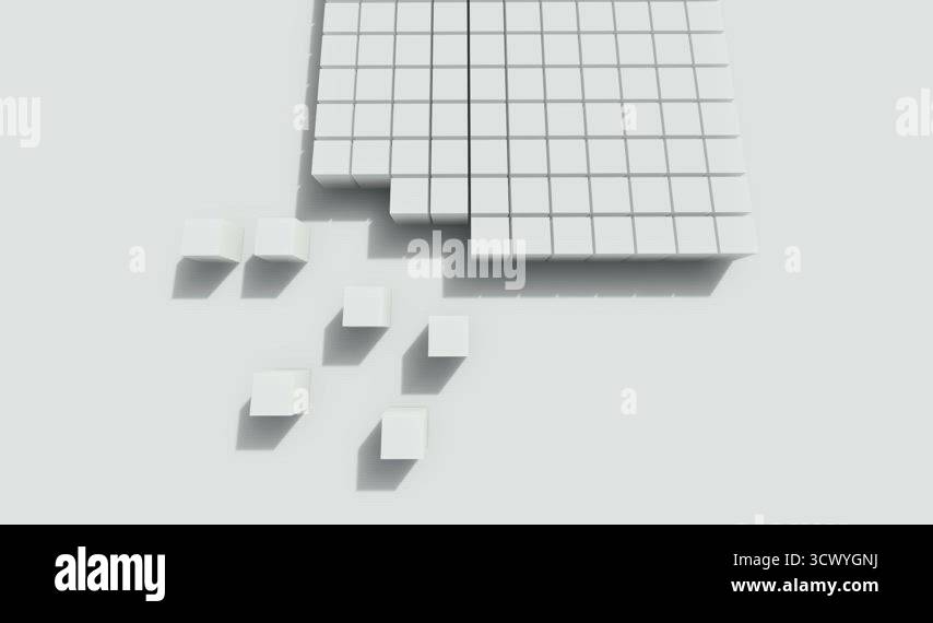 3D Animation of Abstract White Cubes .3D rendering Stock Video Footage ...