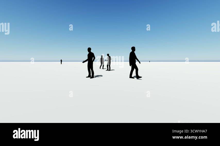 Crowd of people moves.3D animation and rendering Stock Video Footage ...