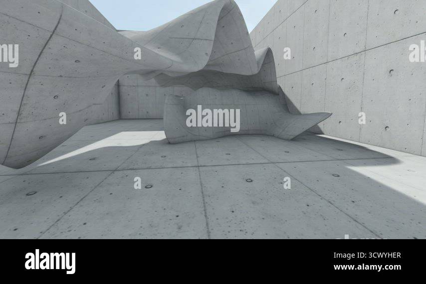 3D animation and rendering of abstract concrete shape Stock Video ...