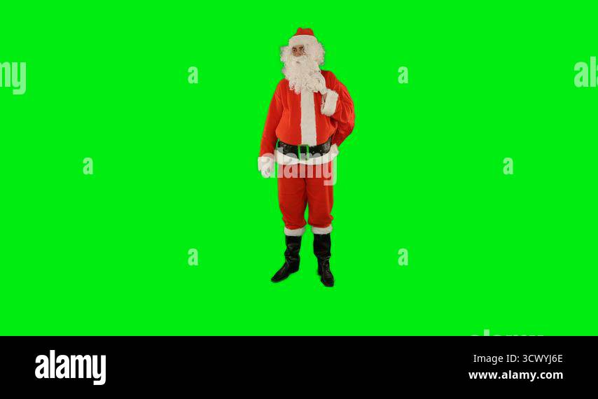 Santa Claus with a bag full of presents, looking lost and confused ...