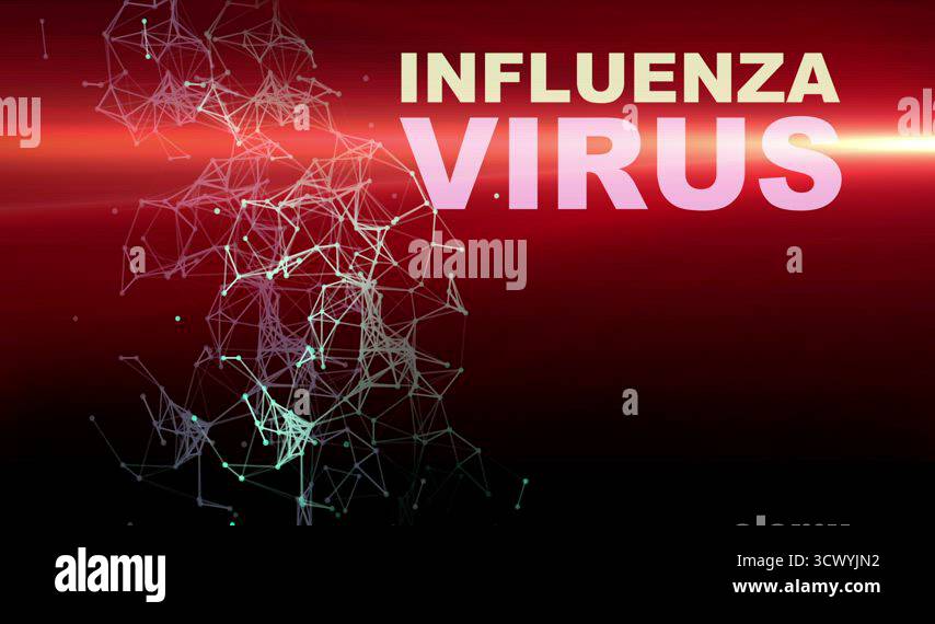 animation - Illustration of Influenza Virus cells with optical flare in ...