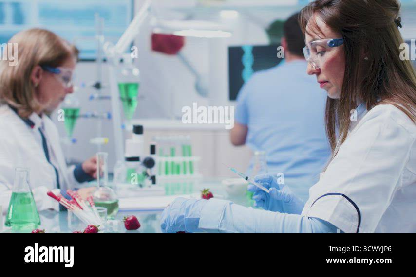 GMO testing in modern and high end biotechnology laboratory Stock Video ...