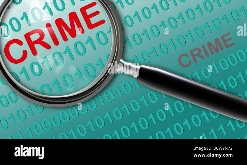 Close up of magnifying glass on crime animation hd 1080.Made in 3d ...