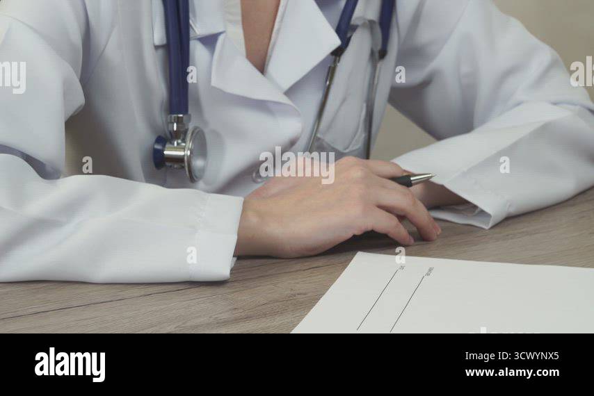 The doctor puts his signature in the recipe Stock Video Footage - Alamy