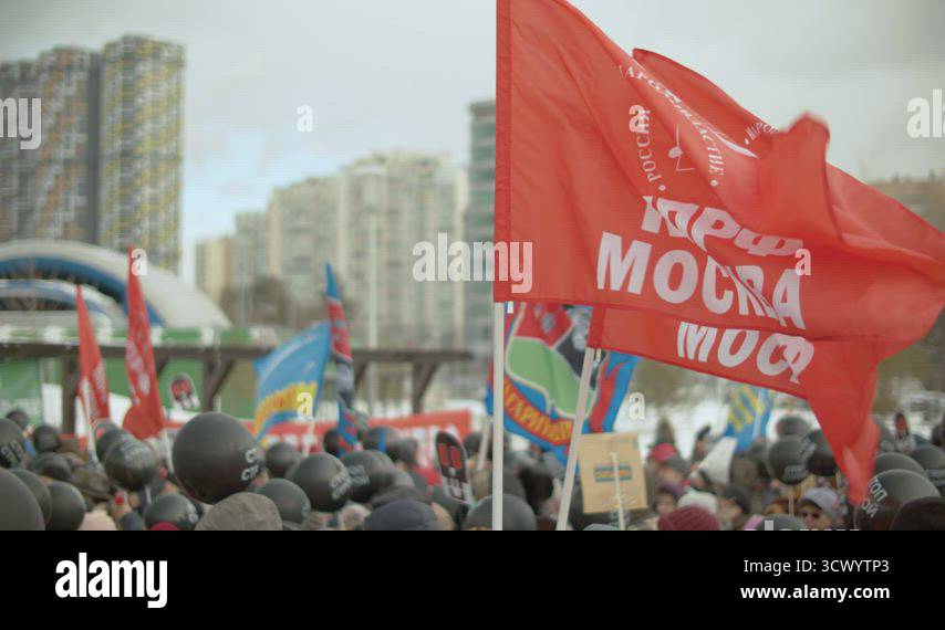 Red flags of the communist party Stock Video Footage - Alamy