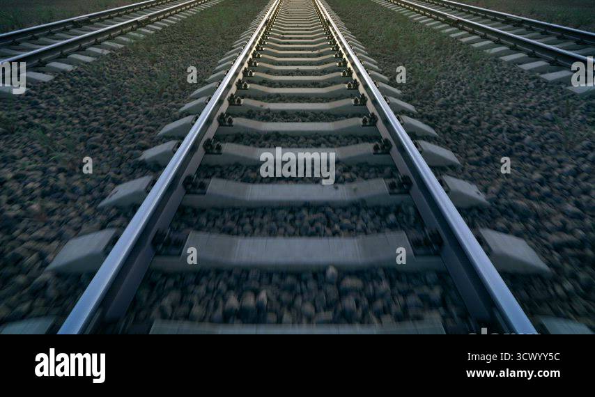 Railroad, forward loop, 3D animation Stock Video Footage - Alamy