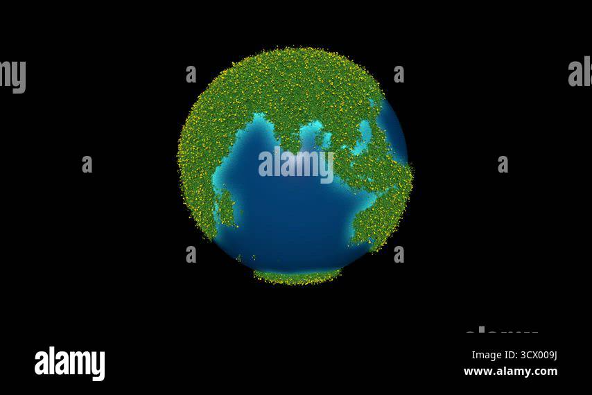 Part 2, Grassy Globe with flowers and alpha mask looping Stock Video ...