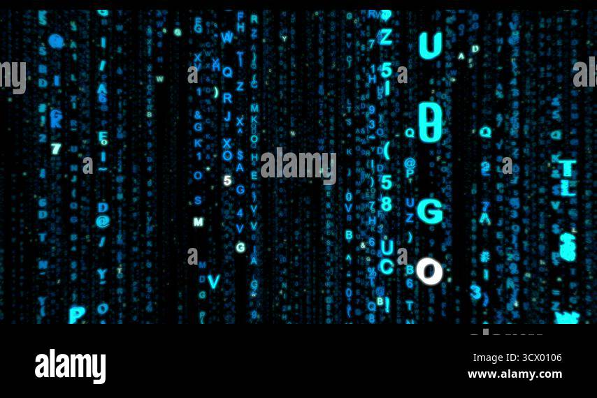 Matrix code rain, looped with alpha mask Stock Video Footage - Alamy