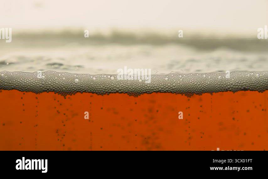 Close up background of dark beer bubbles in glass Stock Video Footage ...