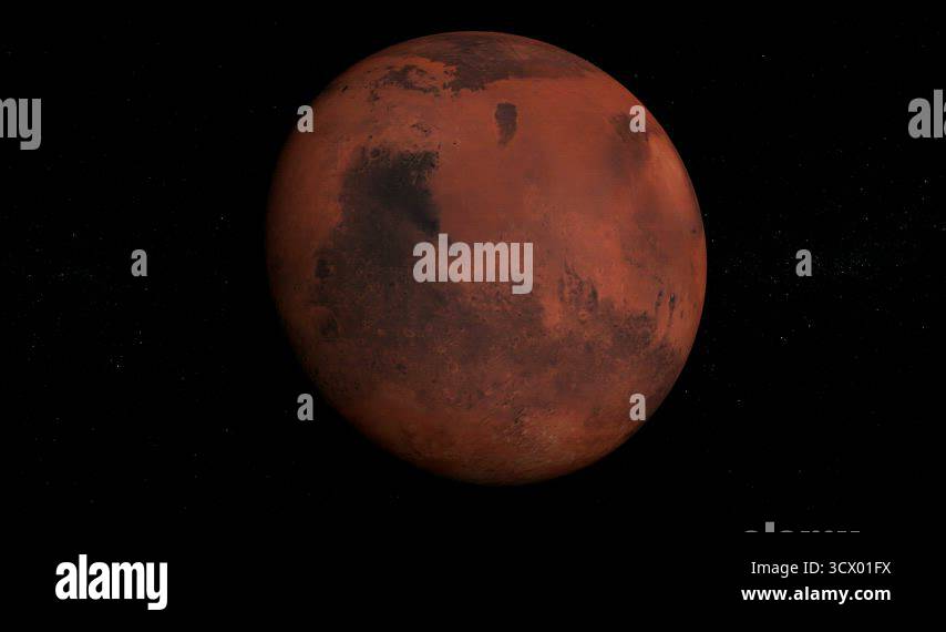 Planet Mars orbiting in 4K, looped, solar system, 3D animation, alpha ...
