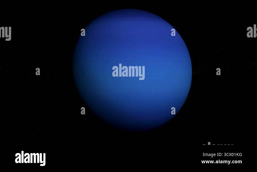 Planet Neptune orbiting, looped, solar system, 3D animation, alpha ...