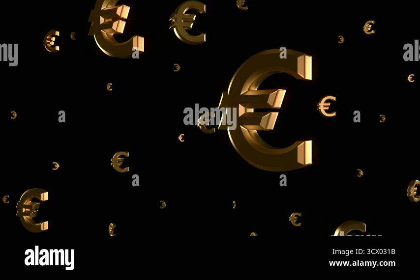 Euro sign falling, loop, 3D animation Stock Video Footage - Alamy