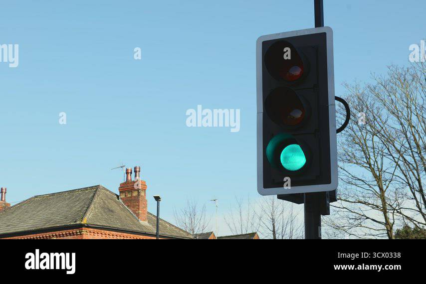 British Traffic Lights Changing From Green to Red Stock Video Footage ...