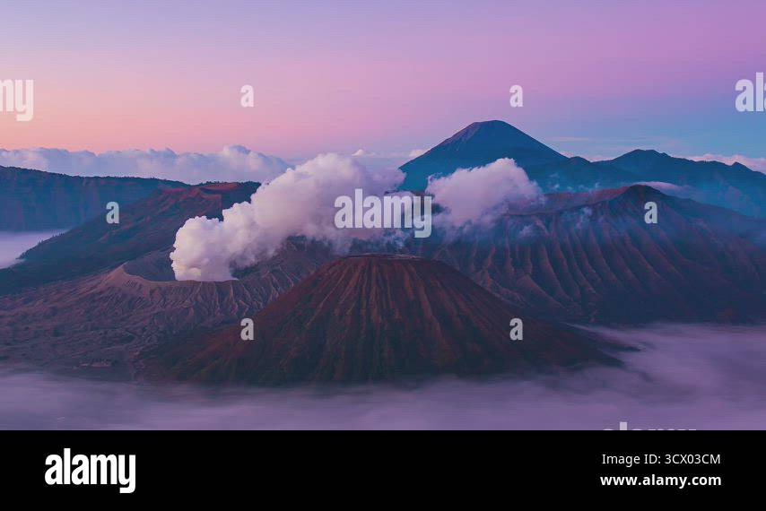 Beautiful Volcano Sunrise Time lapse, Landmark Nature Travel Place Of ...