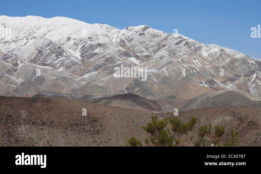 Sierra Nevada Mountains in the Snow at Death Valley National Park Stock ...