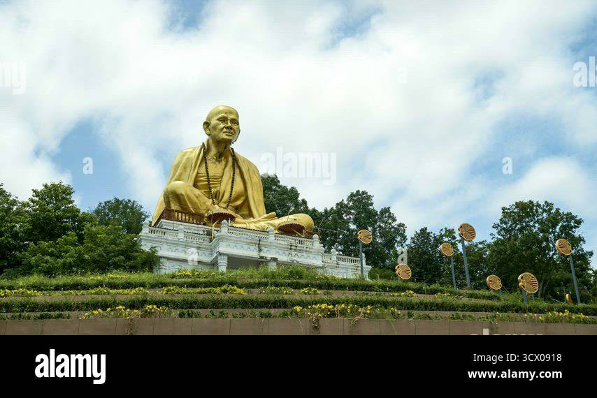 Time lapse Wat Doi Ti or Doiti Temple and enormous Khruba Siwichai ...