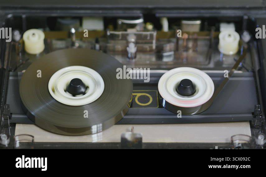Seamless Loop of cassette tape fast forwarding and rewinding ...