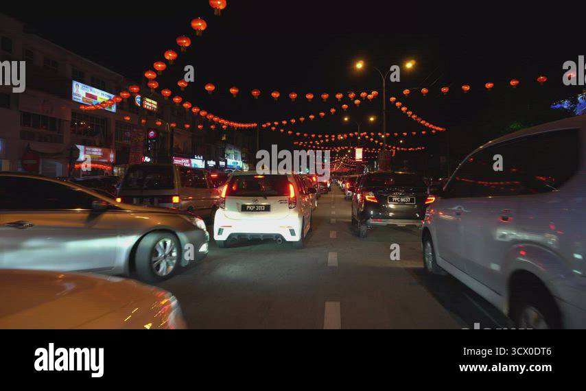 Hyperlapse at road during chinese new year Stock Video Footage - Alamy