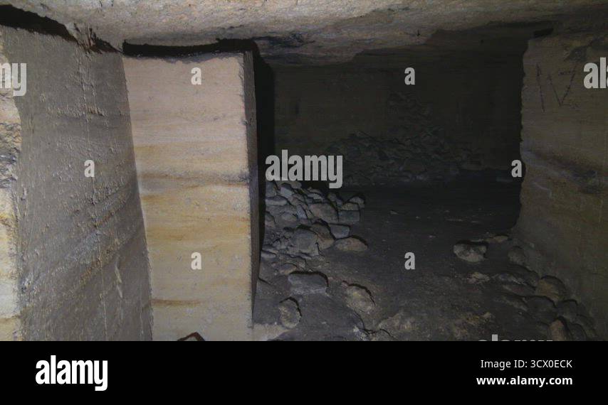 Odessa, Ukraine - 01 FEBRUARY, 2018: Inside the Odessa Catacombs. Stone ...