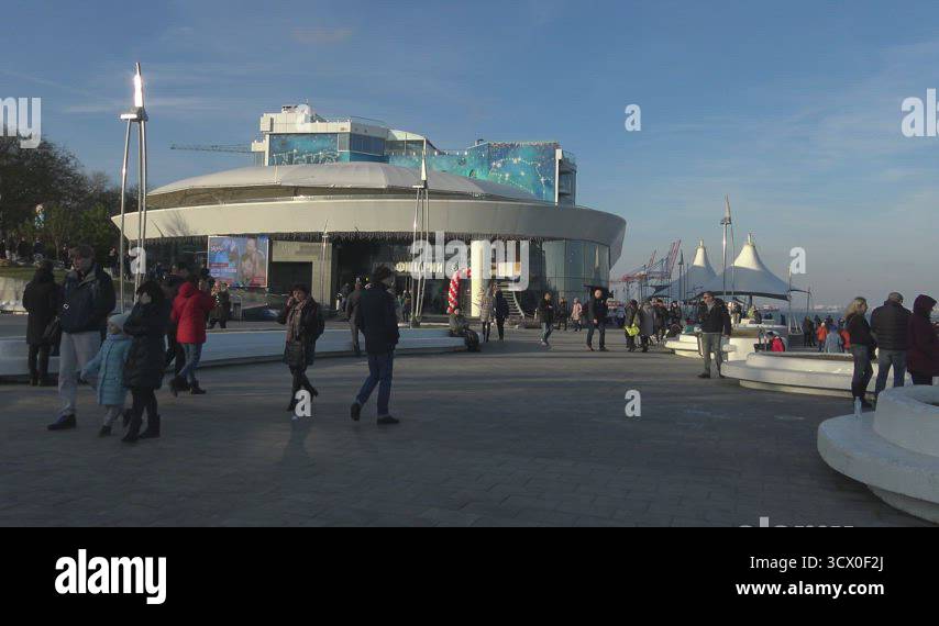 UKRAINE, Odessa - 26 Nov 2018: - Accelerated video. NEMO Dolphinarium ...