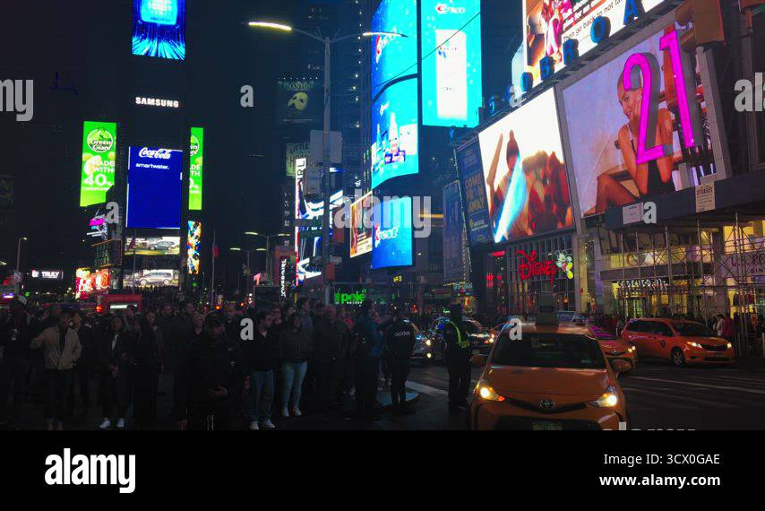 Crosswalk in times square night Stock Videos & Footage - HD and 4K ...
