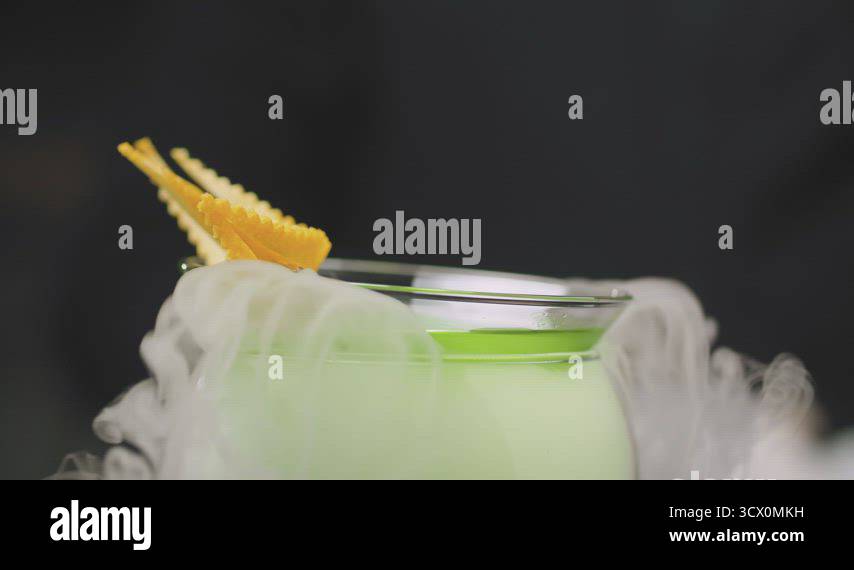 Grape Martini Cocktail cooling in a bowl with dry ice Stock Video ...