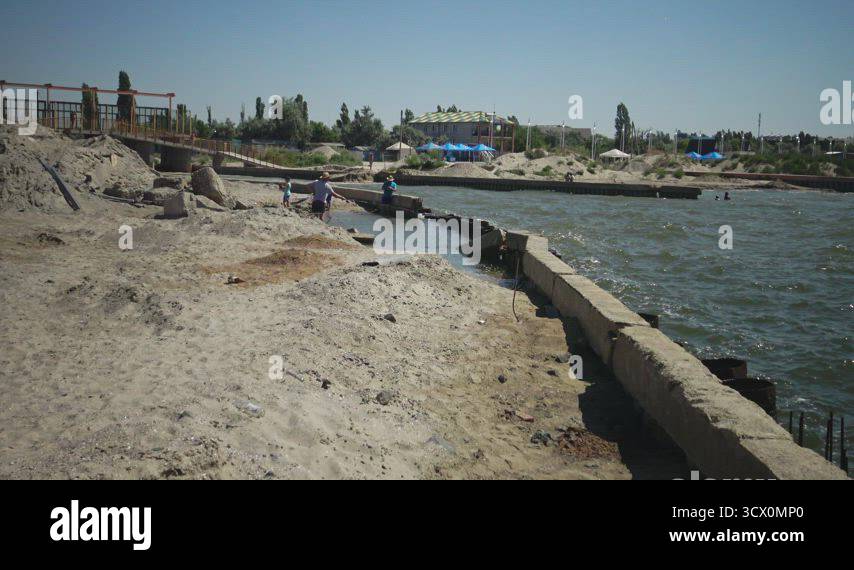 Ukraine, Koblevo - JUNE 26, 2019: fishermen catch gobies in the canal ...