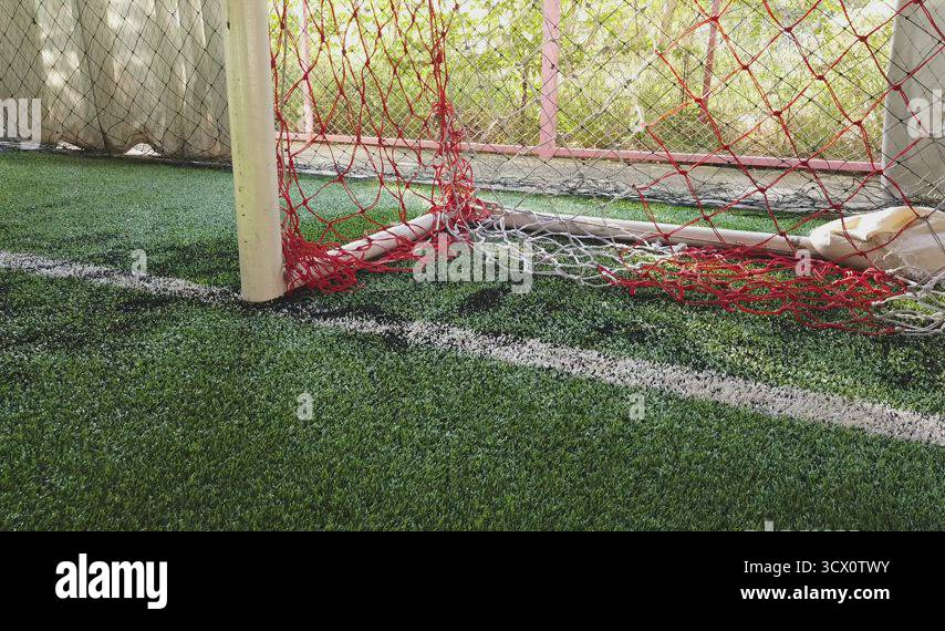 Footage of Indoor Football soccer goal and net Stock Video Footage - Alamy