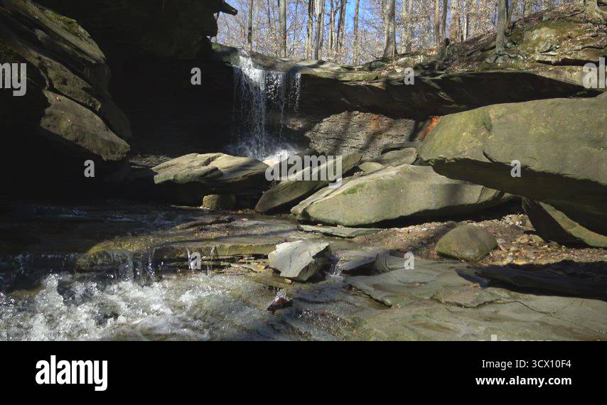 Blue Hen Falls, Cuyahoga Valley National Park. Ohio USA Stock Video ...
