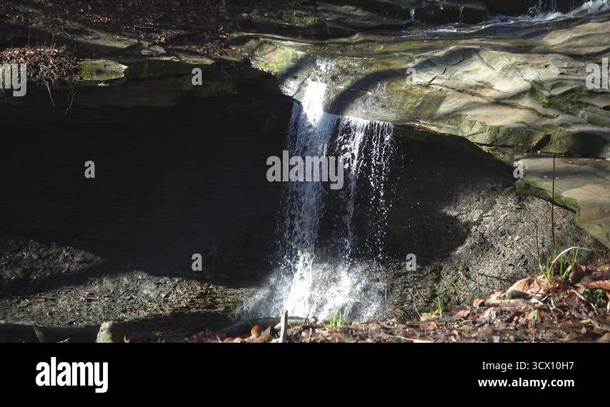 Blue Hen Falls, Cuyahoga Valley National Park. Ohio USA Stock Video ...