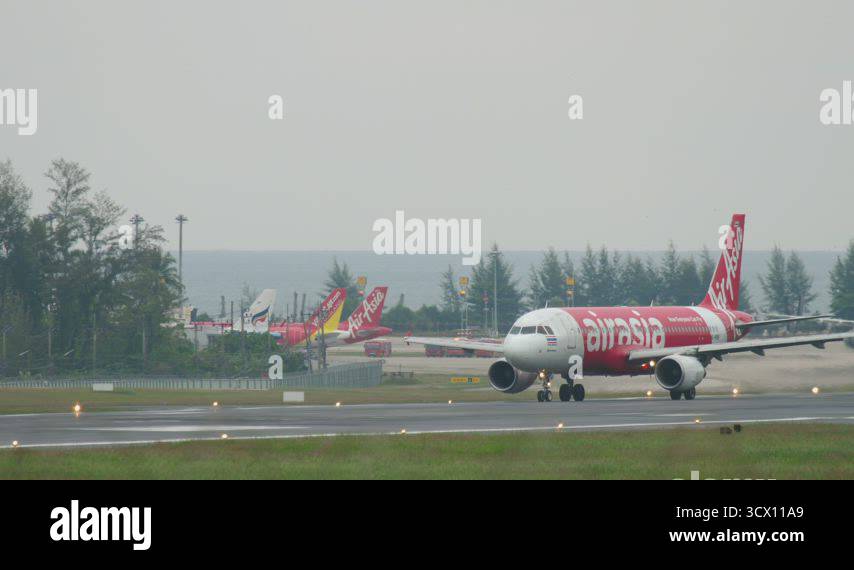 Airbus A320 taxiing at Phuket airport Stock Video Footage - Alamy