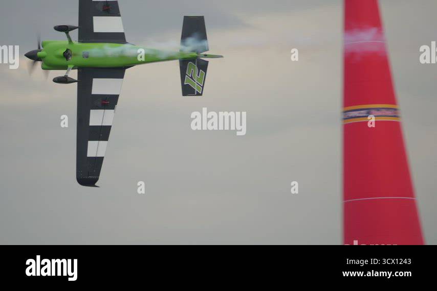 Racing airplane at the stage Stock Video Footage - Alamy