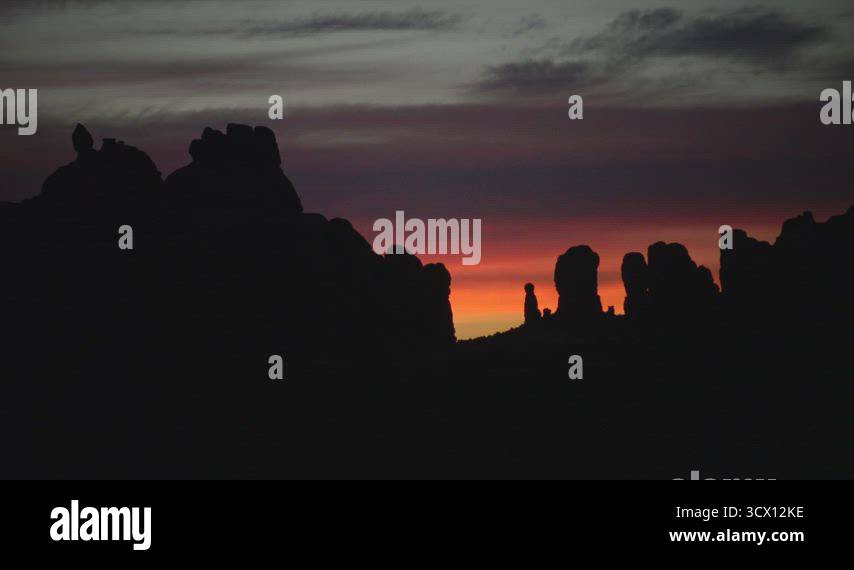 Evening sunset against the backdrop of the mountain landscape, and the ...