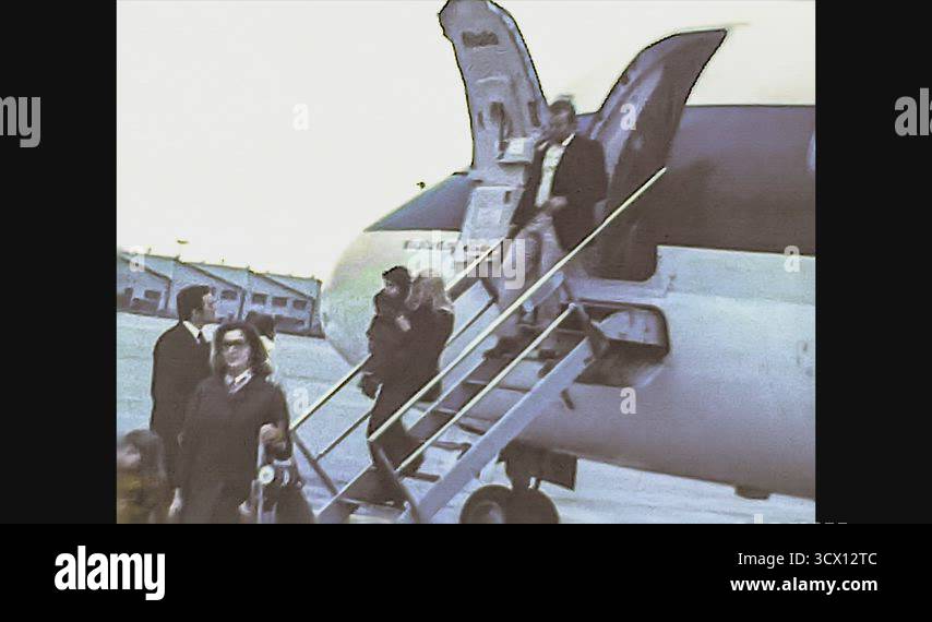 MILAN 1976: People get off the plane in Milan Airport Stock Video ...