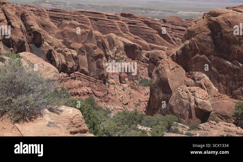 Eroded landscape, Arches National Park, Moab, Utah, USA Stock Video ...